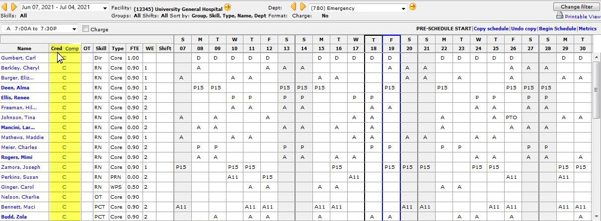 Viewing Credential Status Codes