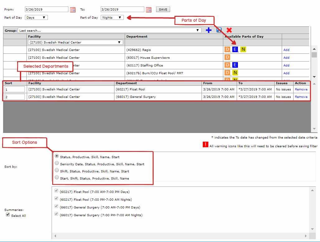 Viewing the Daily Roster
