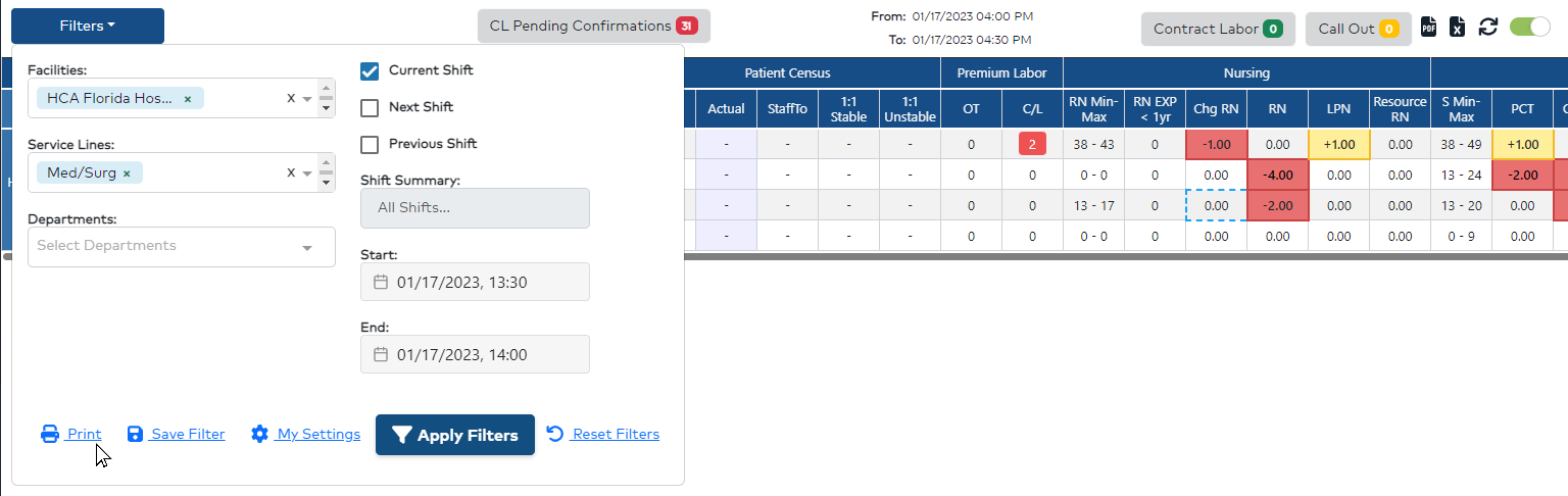 Dashboard - Care Assignment Sheet