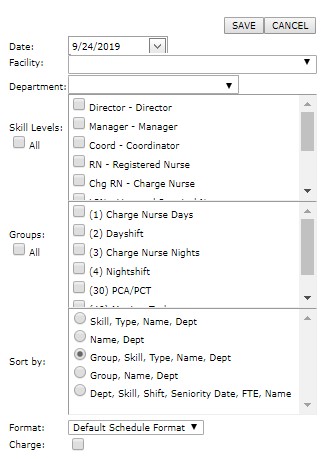 Filtering the Schedule