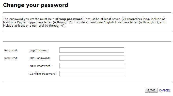 Changing a Login Password