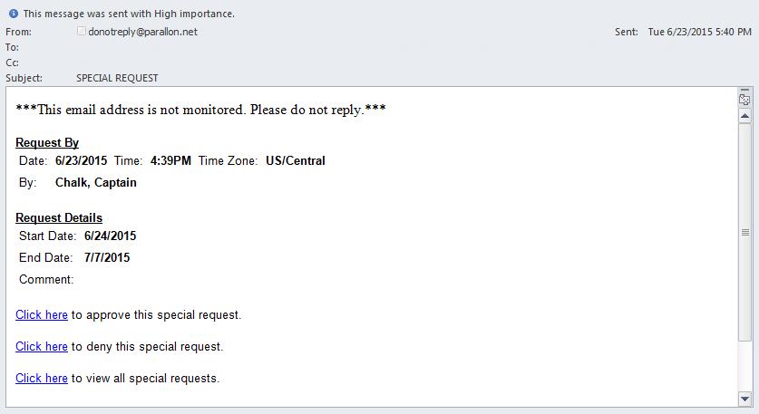 Confirm/Deny Requests by Email